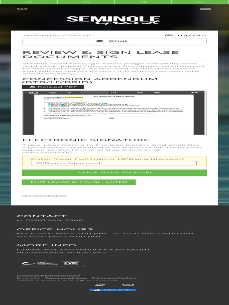 Seminole Grand Lease Instructions | PDF | Lease | Private Law