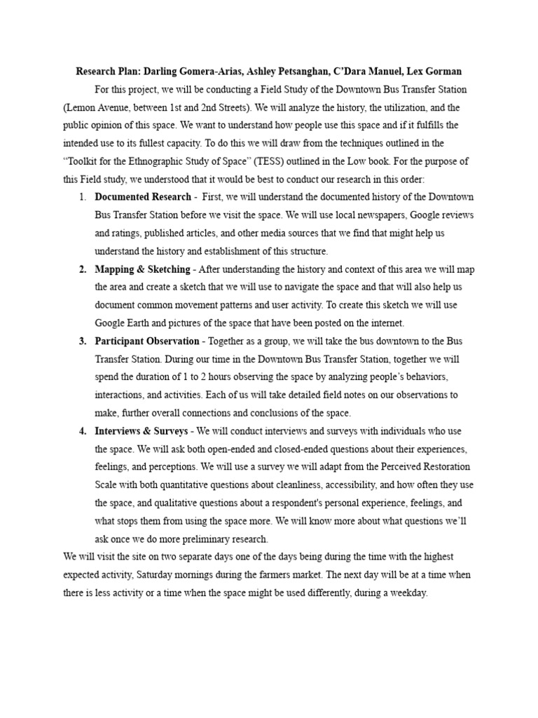 SP&C Group Project - Team 3 Downtown Bus Stop | PDF | Space | Psychological Concepts