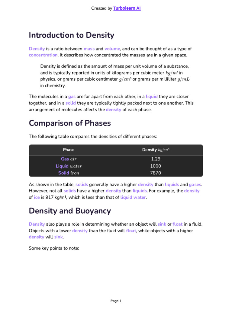 Understanding Density Basics | PDF | Density | Buoyancy