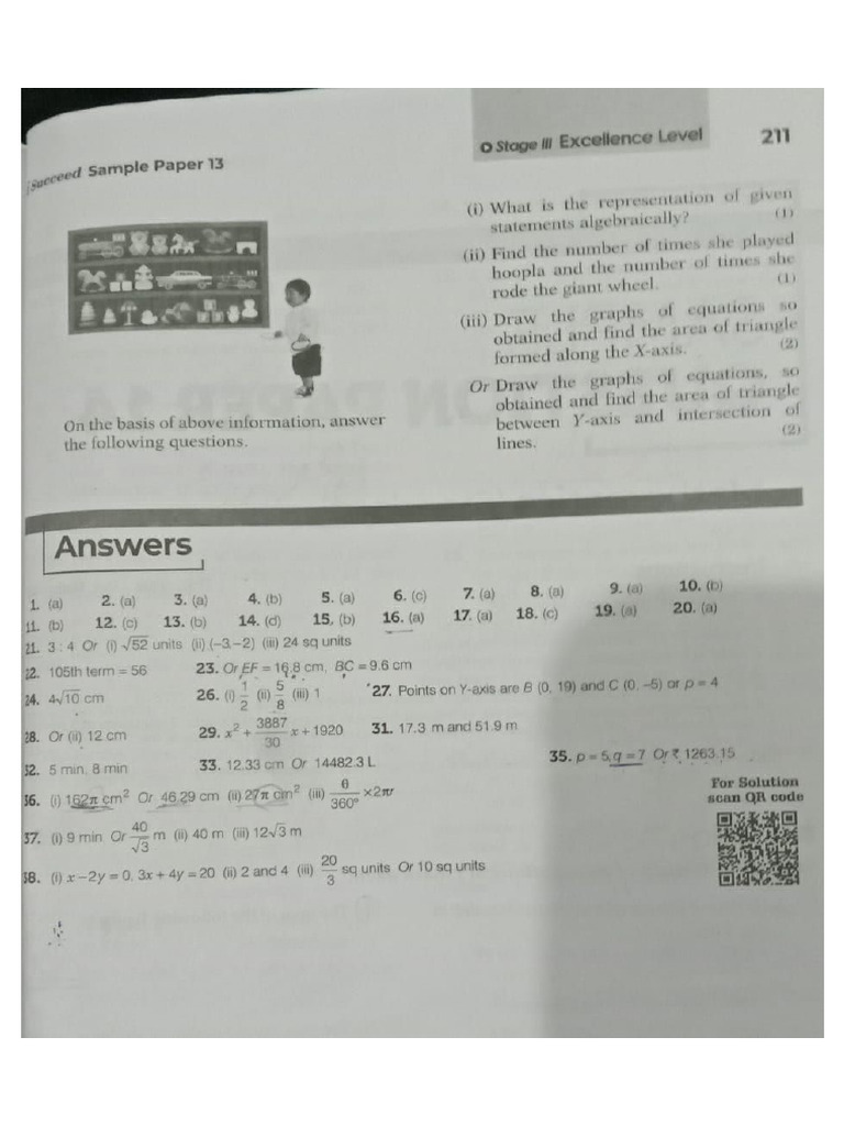 Sample Question Paper 13 Answer Key | PDF