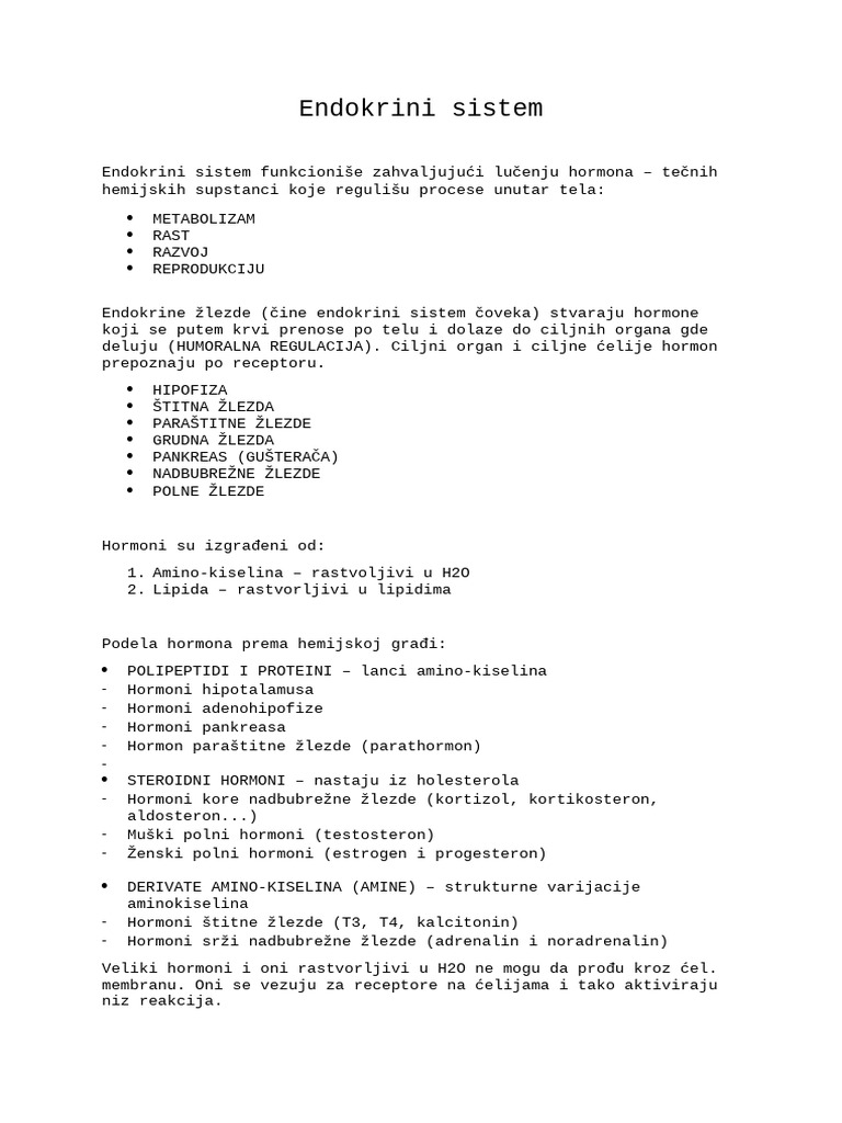 Endokrini Sistem | PDF