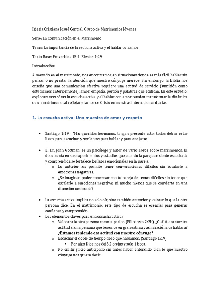 Escucha Activa y Hablar Con Amor | PDF | Amor | Empatía