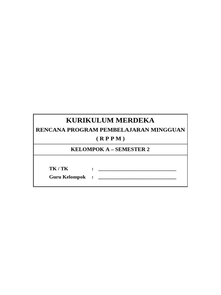 RPPM TK B Kurikulum Merdeka Smt2 | PDF