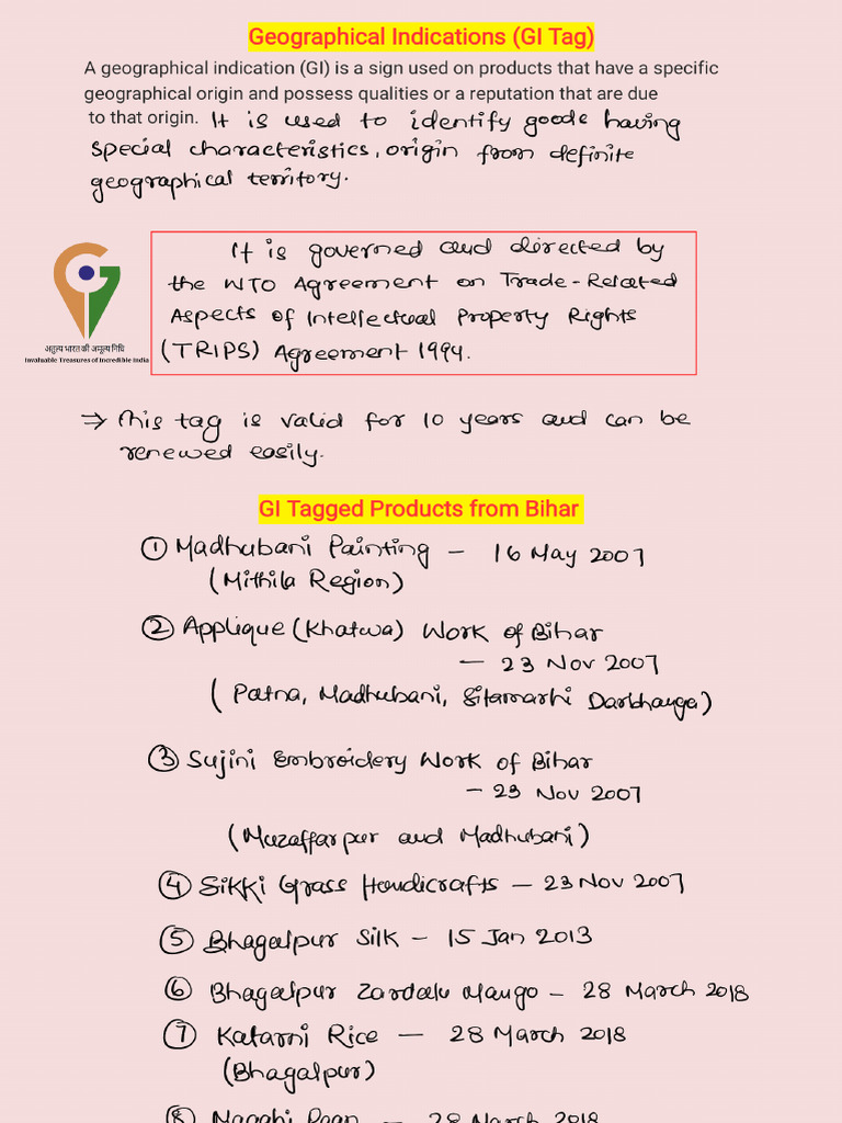 Bihar Complete Gi Tagged Products | PDF