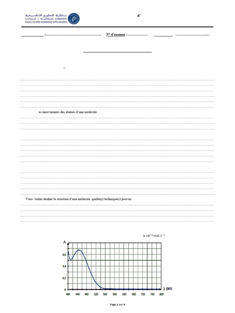 Examen - Spectro 2020 | PDF