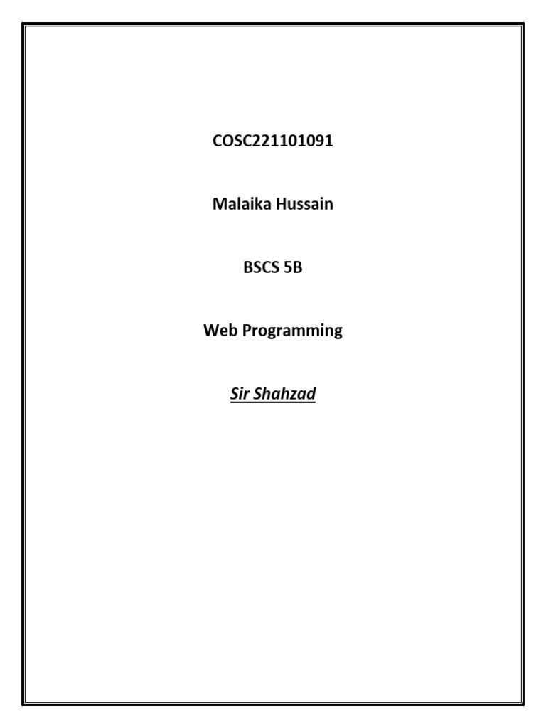 cosc221101091, | PDF | Php | Computer Science