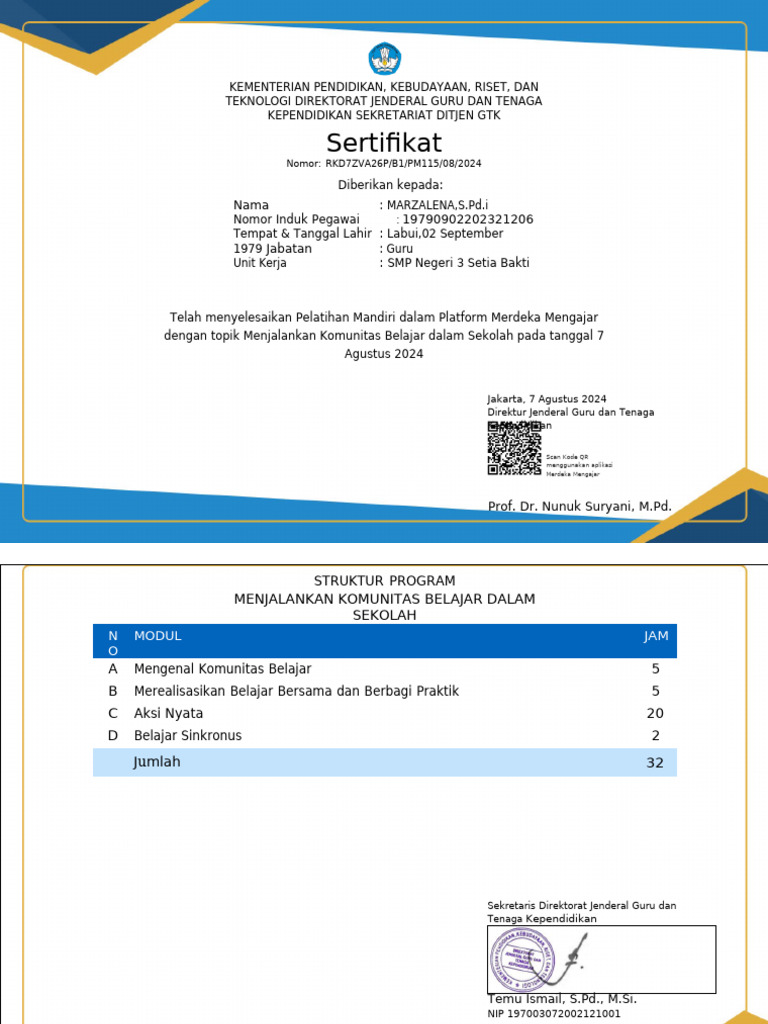 Sertifikat 7 agts 2024 | PDF