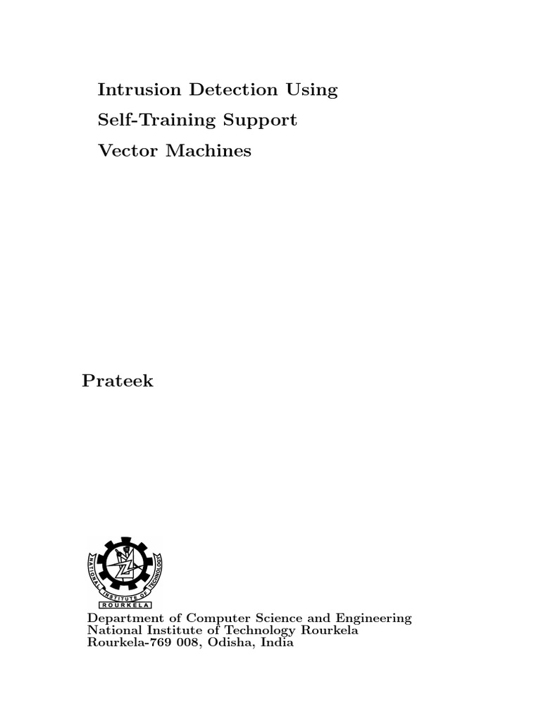 Intrusion Detection Using Self Training Vector | PDF | Support Vector ...