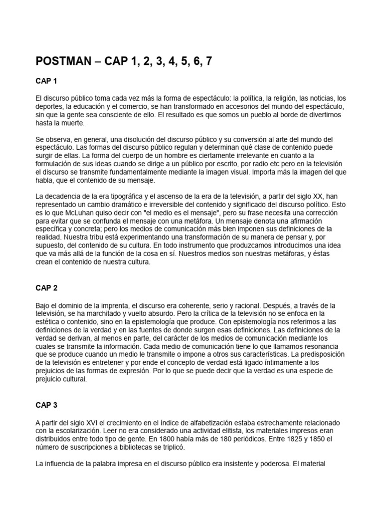 POSTMAN | PDF | Verdad | Metáfora