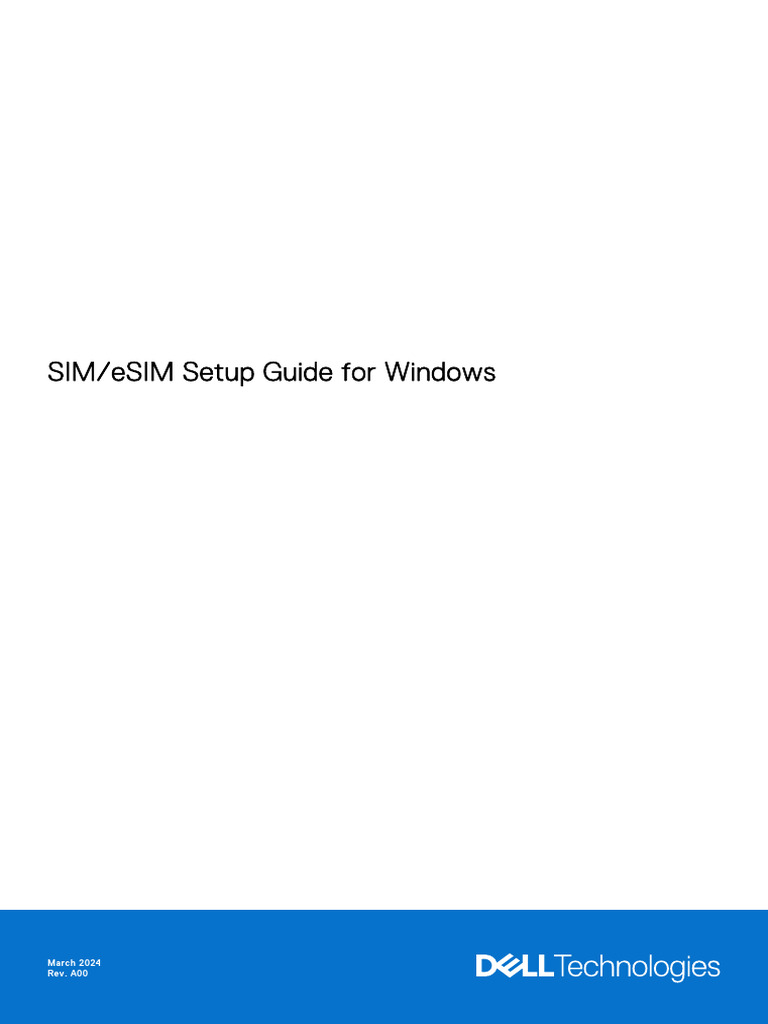 Windows SIM/eSIM Setup Guide | PDF | Software | Telecommunications