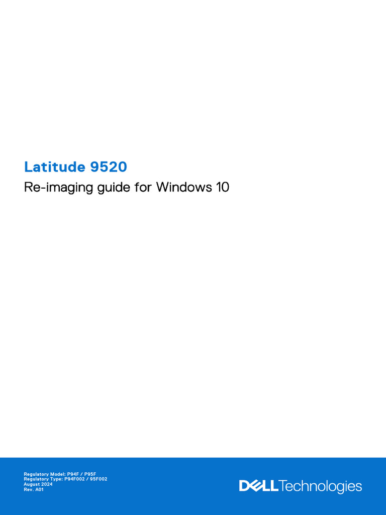 Latitude 9520 Imaging Guide English Language | PDF | Windows 10 ...