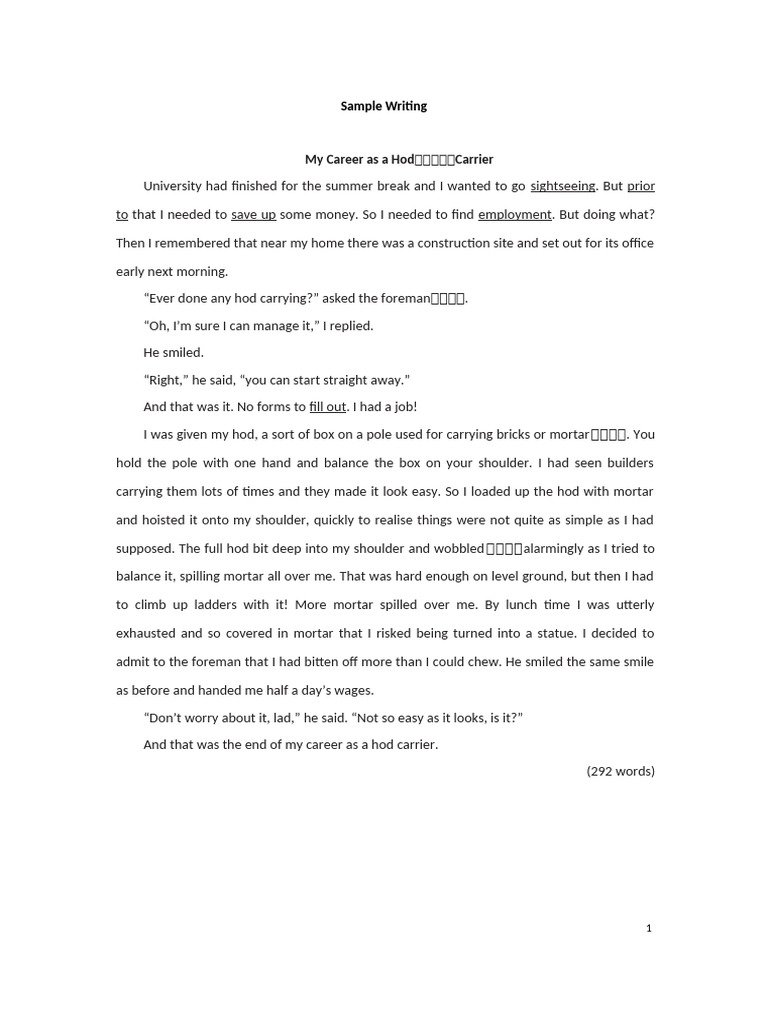 U1 Sample Writing | PDF