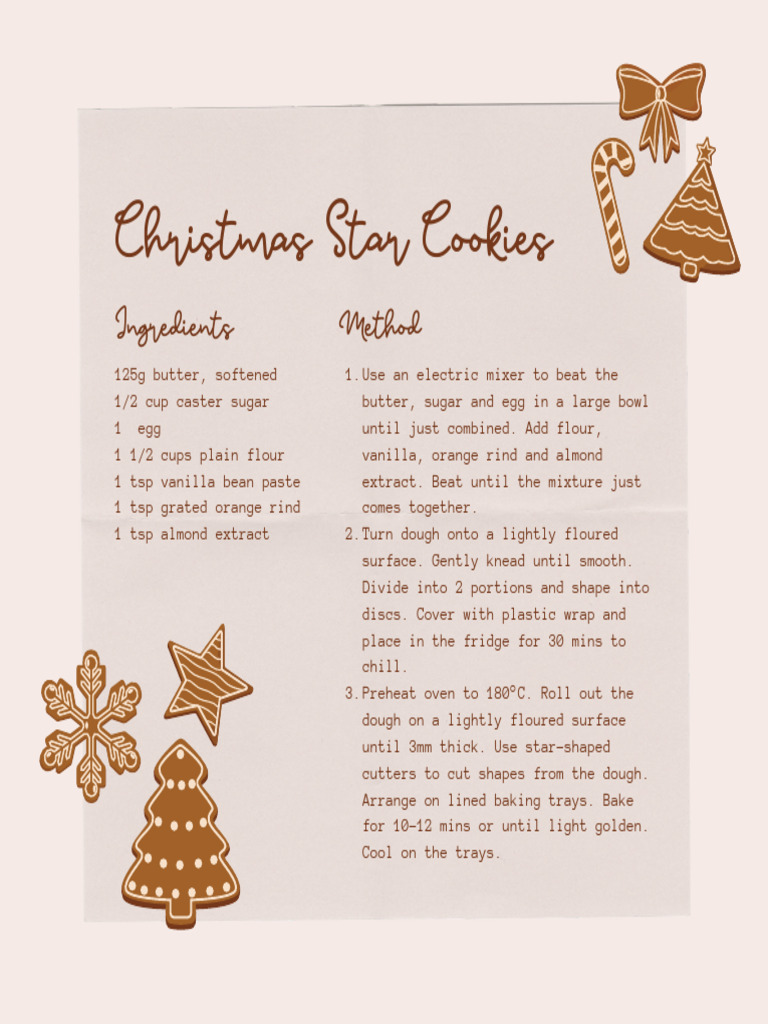 Festive Christmas Star Cookies Recipe | PDF