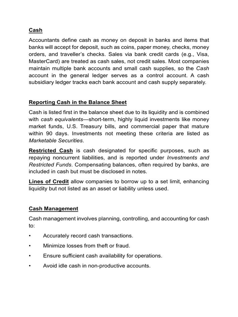 Cash | PDF | Debits And Credits | Cash