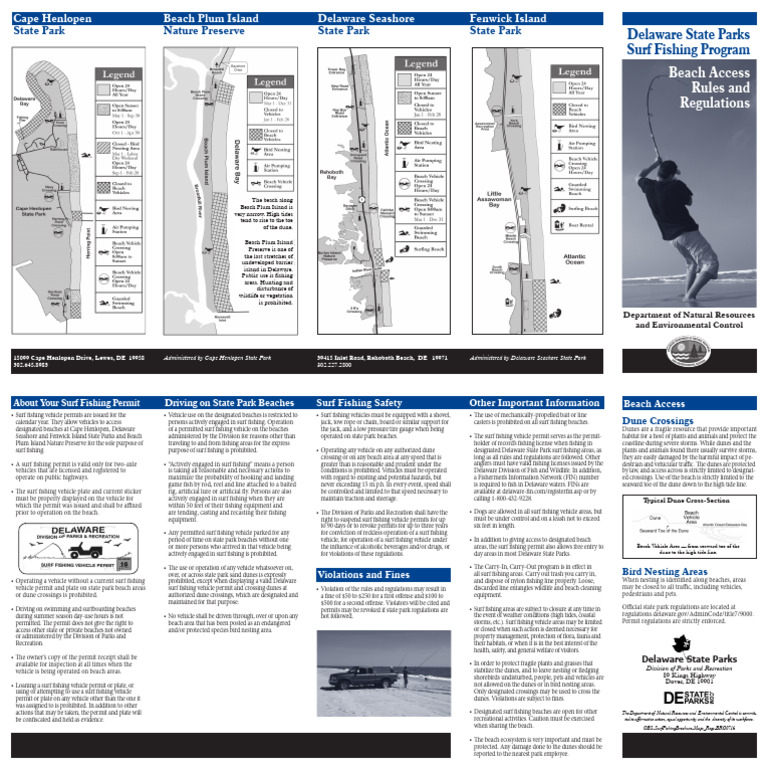 Delaware Surf Fishing Regulations Guide | PDF | Beach | Angling