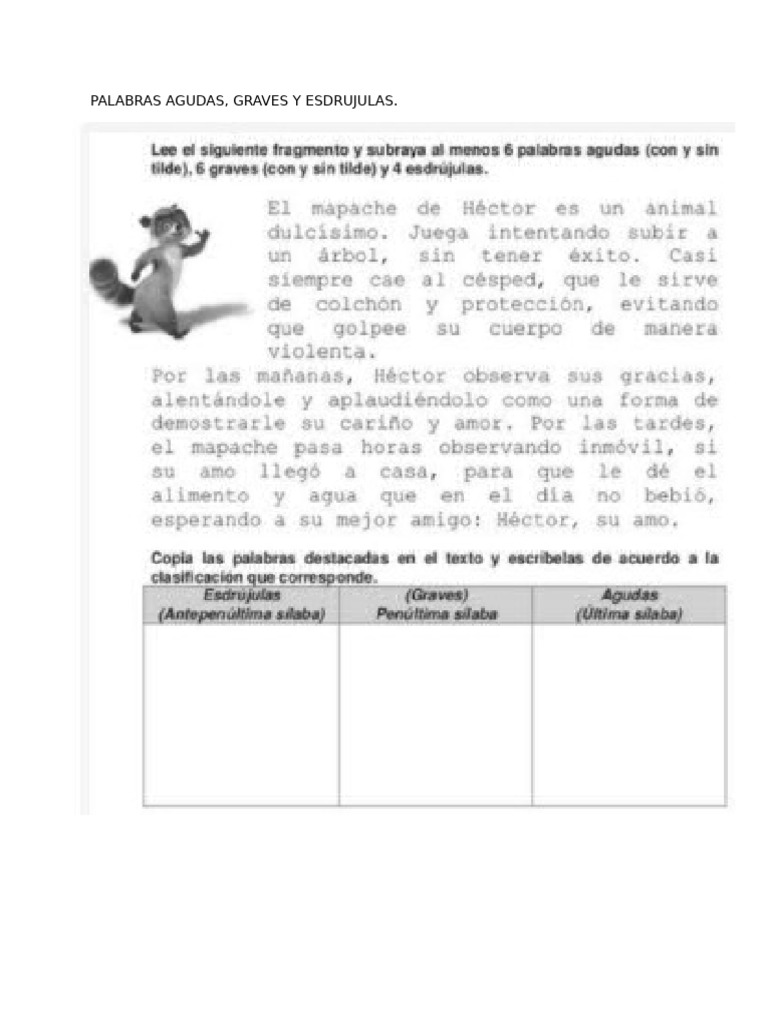 Palabras Agudas | PDF