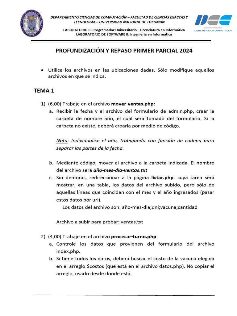 TP Profundizacion y Repaso - Primer Parcial Laboratorio II - 2024 | PDF | Archivo de computadora ...