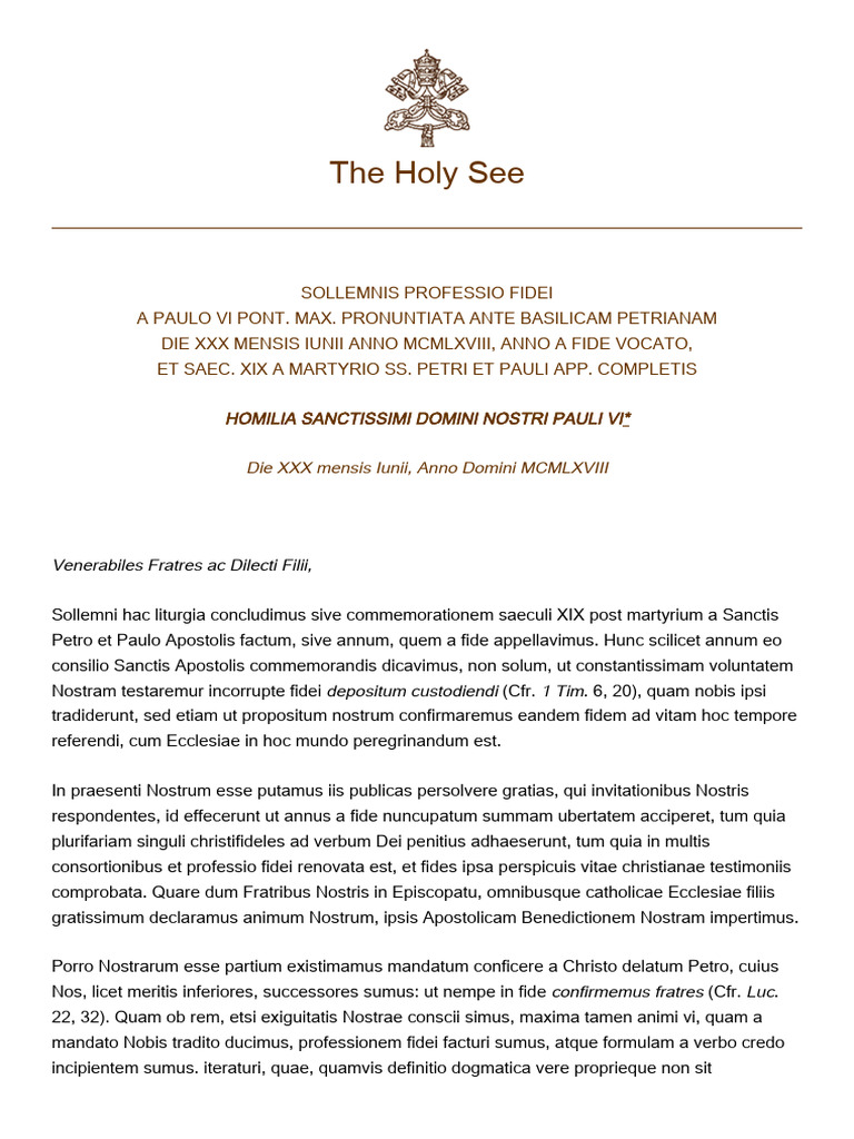 Sollemis Professio Fidei - Latim | PDF