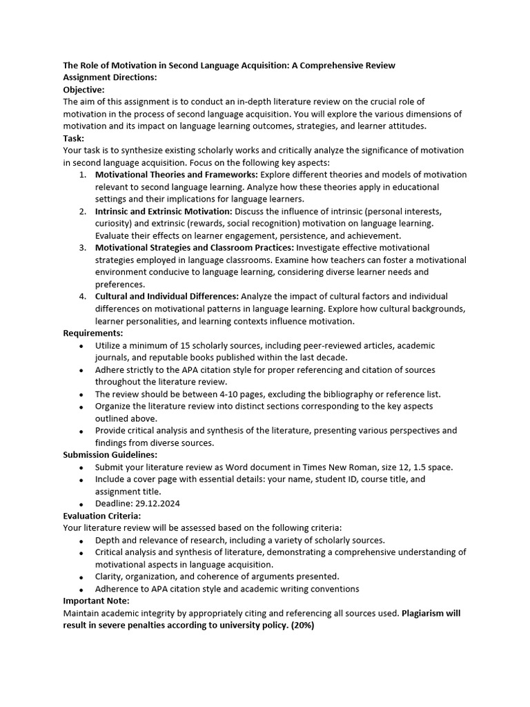 Academic Writing Final Assignment | PDF | Motivation | Motivational
