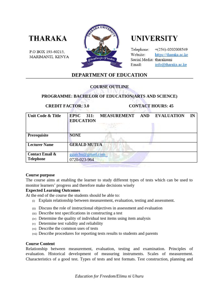 Epsc 311 Updated 311 Notes | PDF | Educational Assessment | Level Of ...