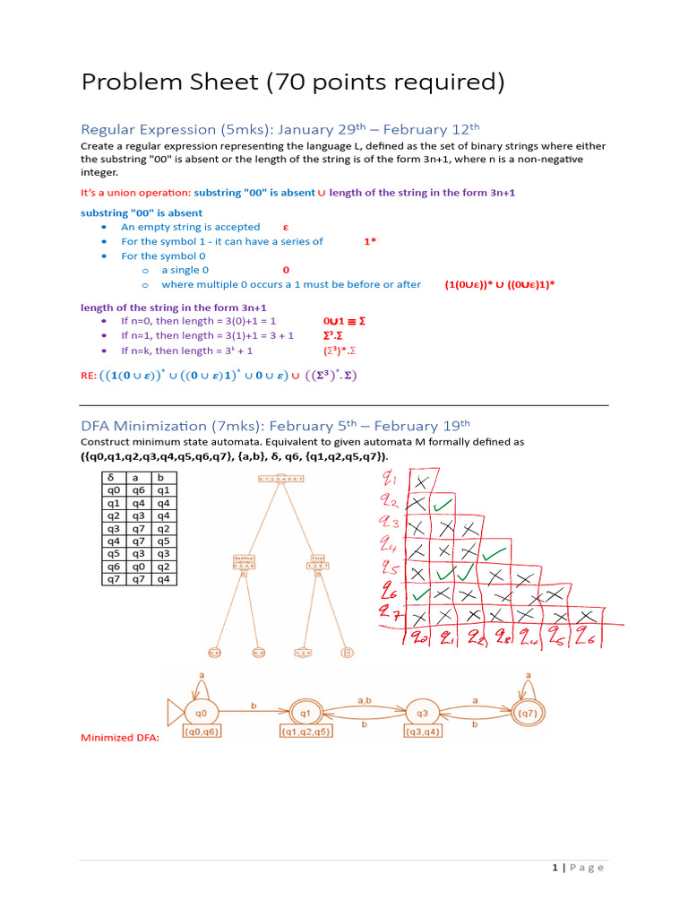 Problem Sheet Solution | PDF | Automata Theory | Theoretical Computer Science
