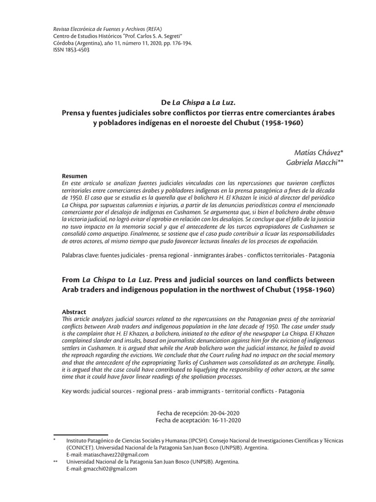 Chávez Macchi REFA | PDF | Inmigración | America latina