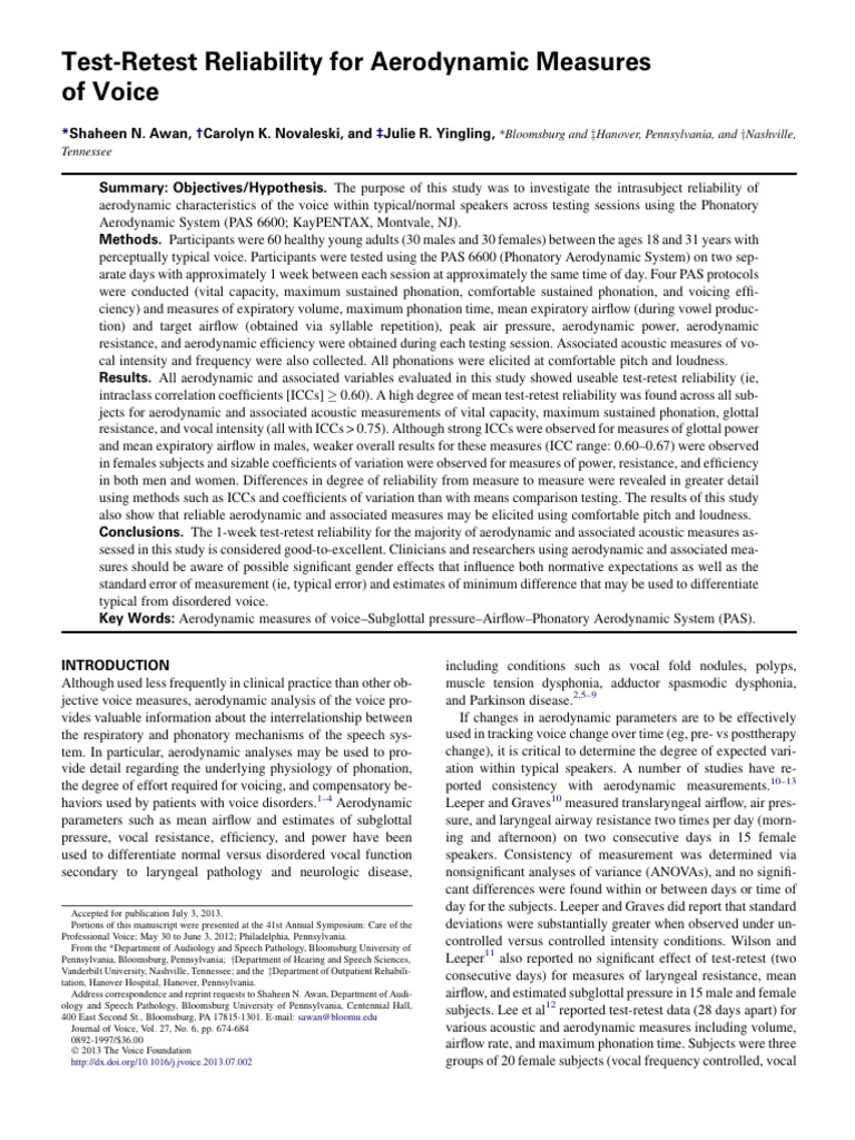 Test Retsest Reliability-Pas | PDF | Human Voice | Errors And Residuals