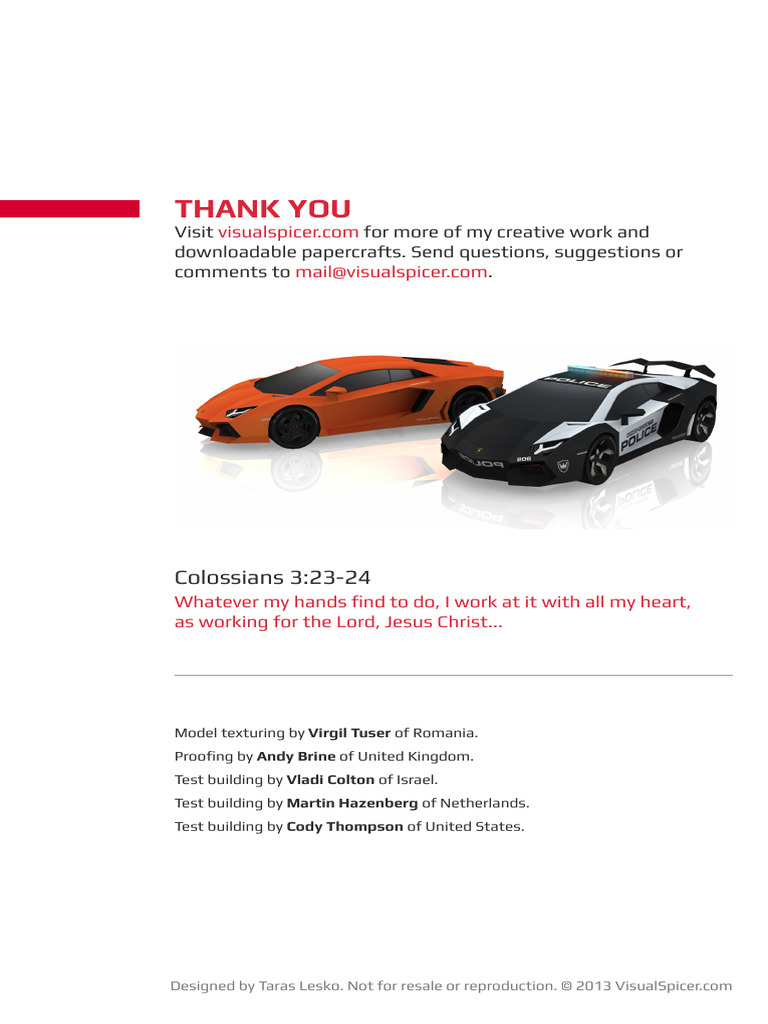Lamborghini Aventador Templates | PDF | Car | Sports Car Manufacturers