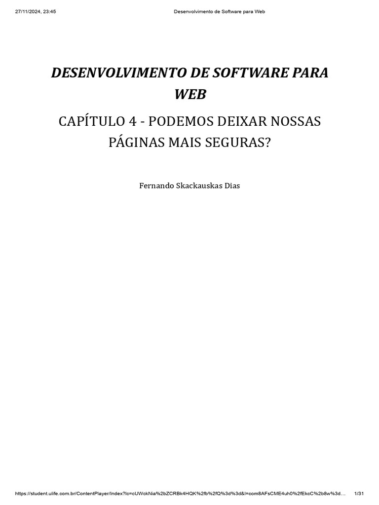Un4 Apostila UAM DESENVOLVIMENTO DE SOFTWARE PARA WEB | PDF | Php | Rede mundial de computadores