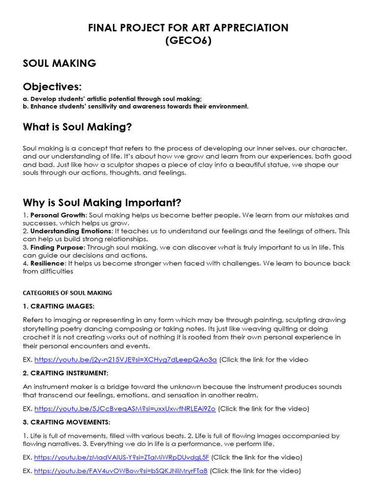 SOUL-MAKING-PROJECT | PDF | Soul | Feeling