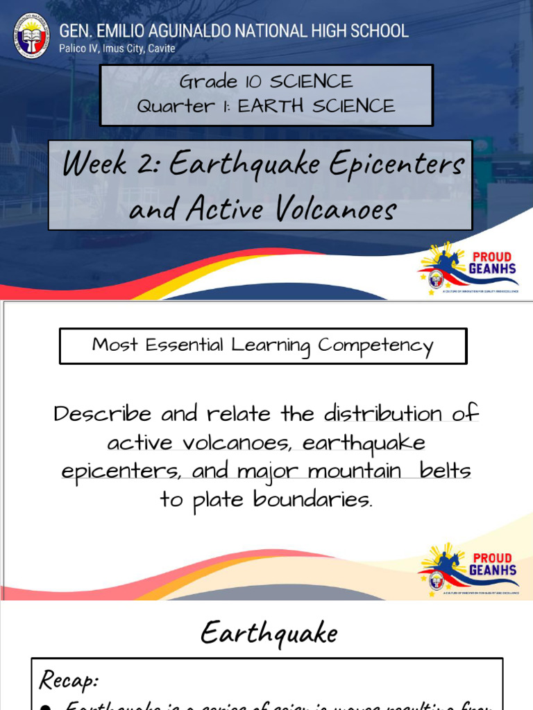 G10 EARTH SCIENCE - Week 2 | PDF | Earthquakes | Volcano