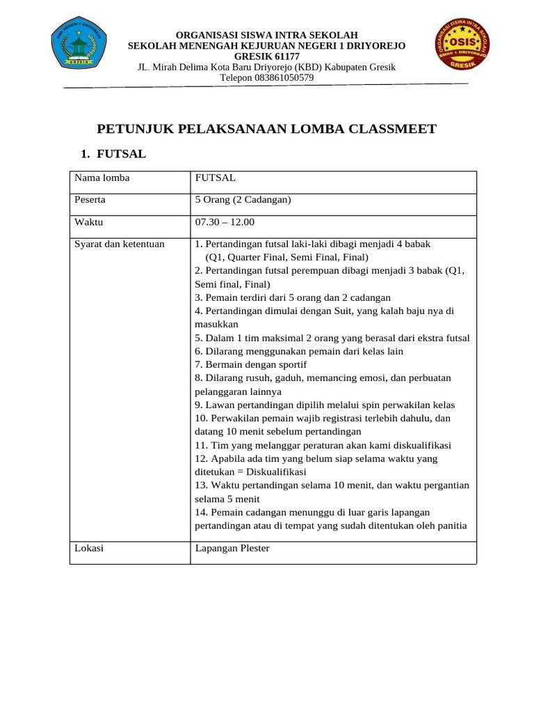 JUKLAK CLASSMEET 2024 | PDF