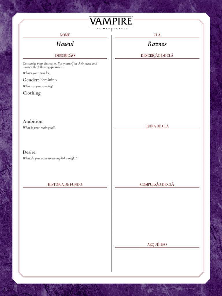 Haseul - VTM | PDF | Tabletop Games