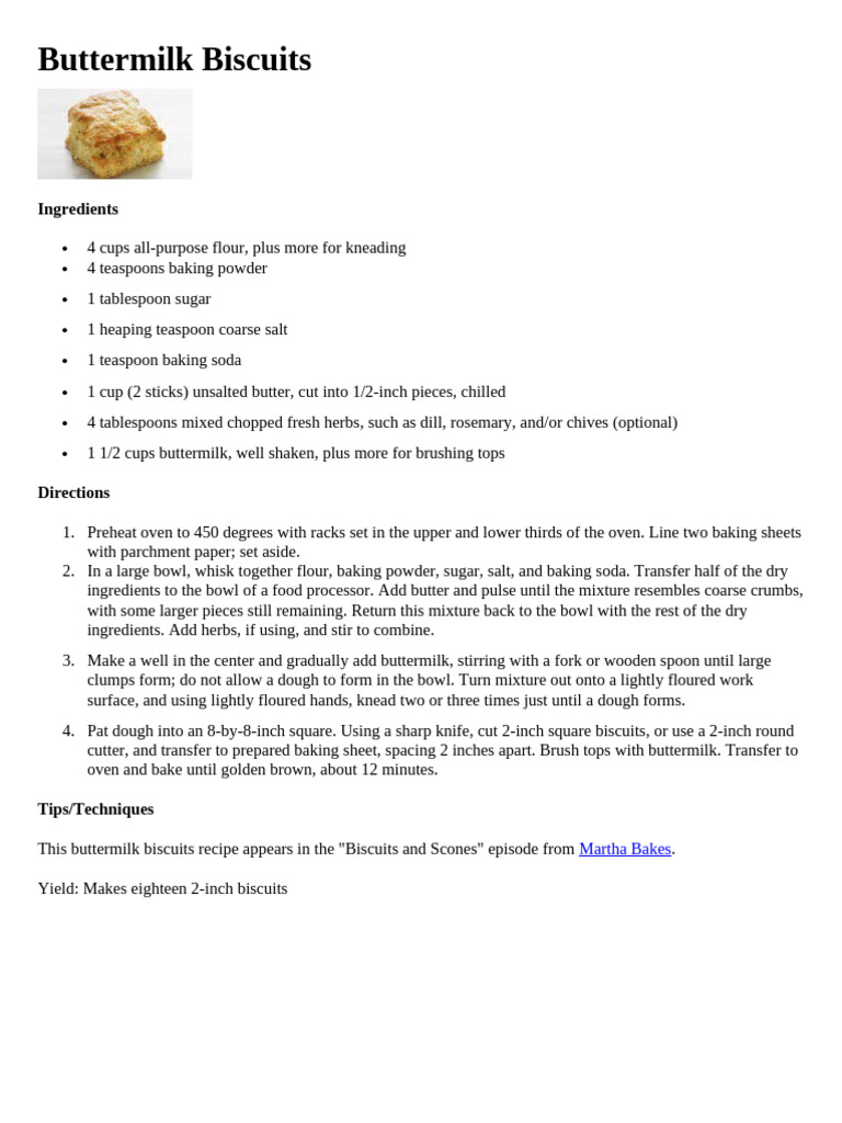 Buttermilk Biscuits | PDF