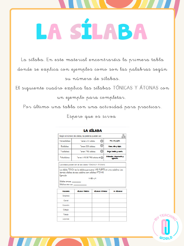 La Sílaba | PDF | Fonética | Fonología