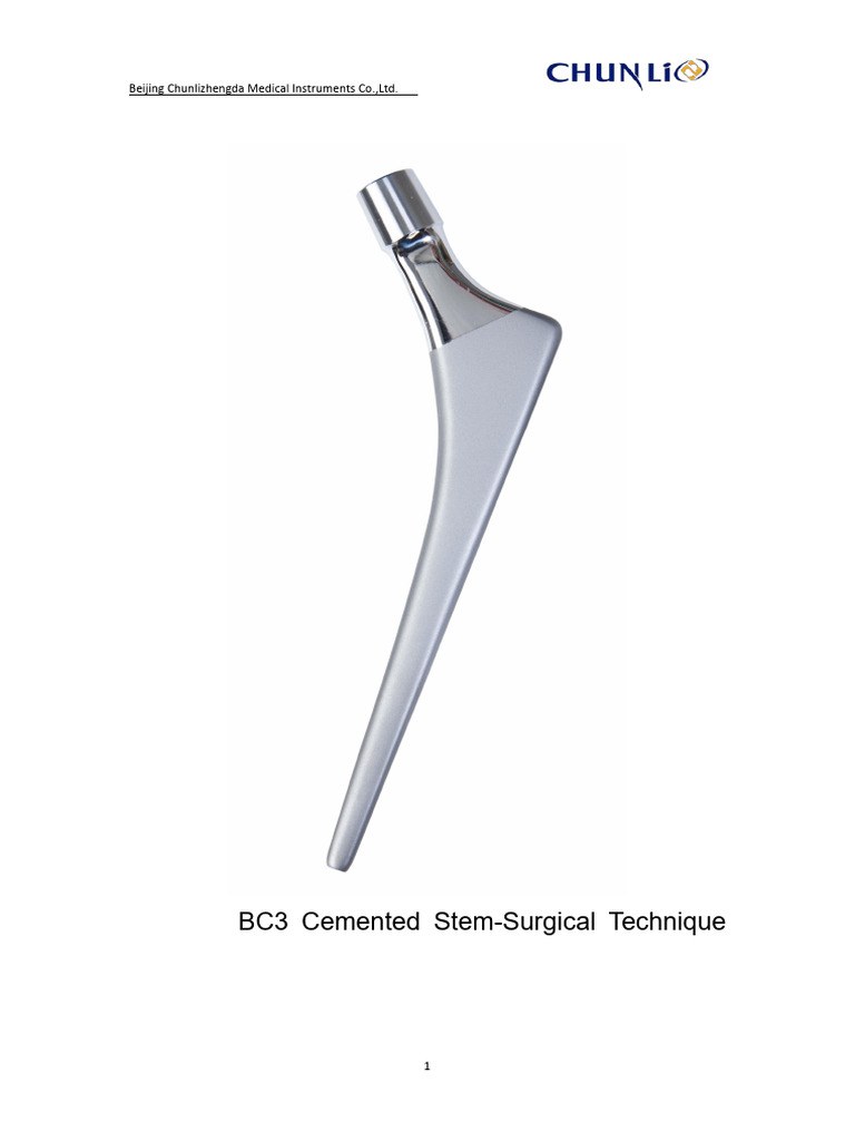 Surgical Tecnique-Cemented Stem | PDF