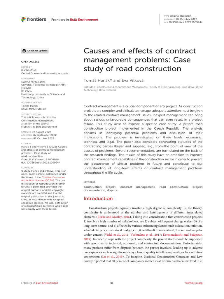 Causes and Effects of Contract | PDF | Road | Alternative Dispute ...