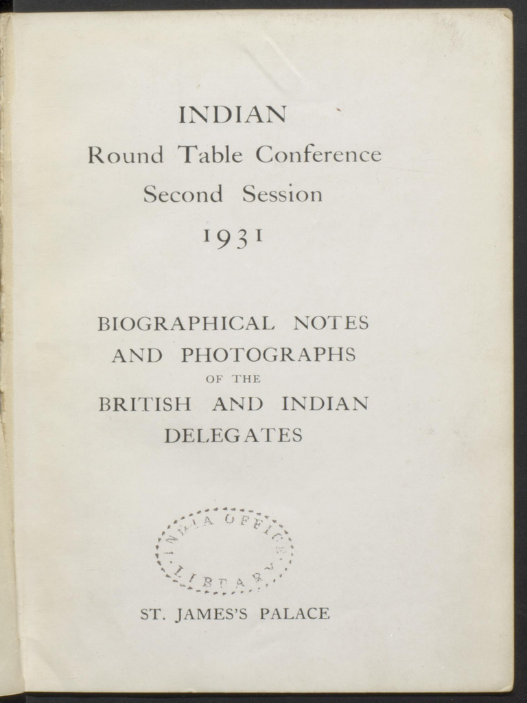 INDIAN Round Table Conference Second Session 1 931 | PDF
