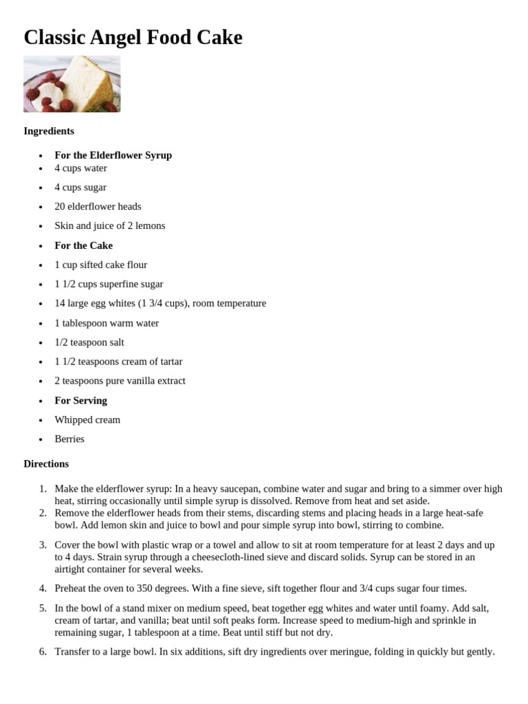 Classic Angel Food Cake | PDF