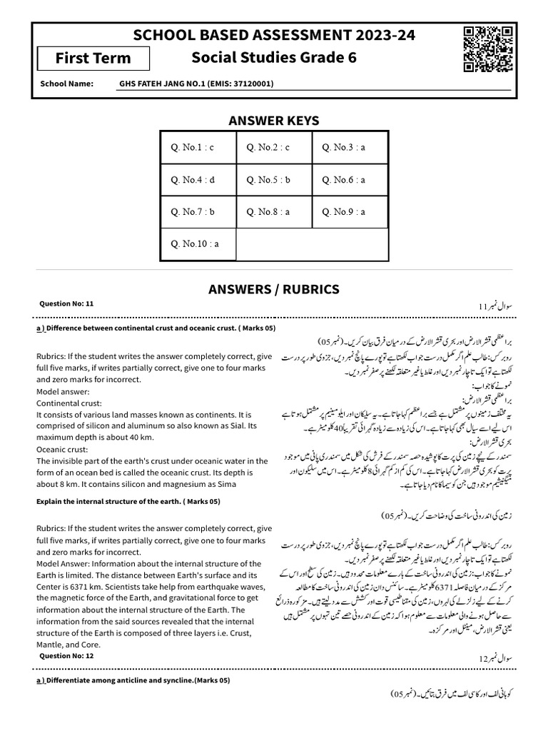 6th Social Studies Rub | PDF