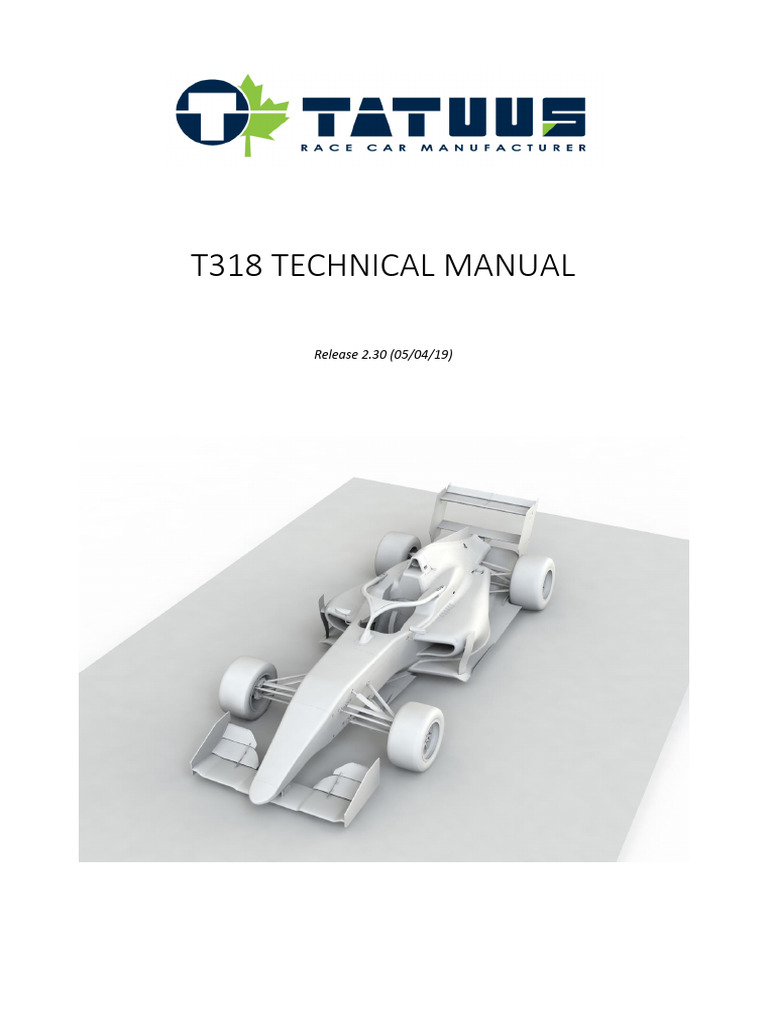 T318 Formula Renault Technical Manual | PDF | Steering | Axle