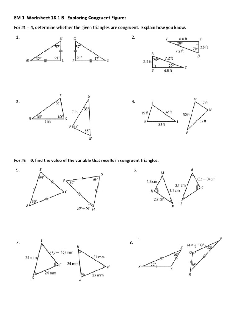 18.1 B Exploring Congruent Figures | PDF