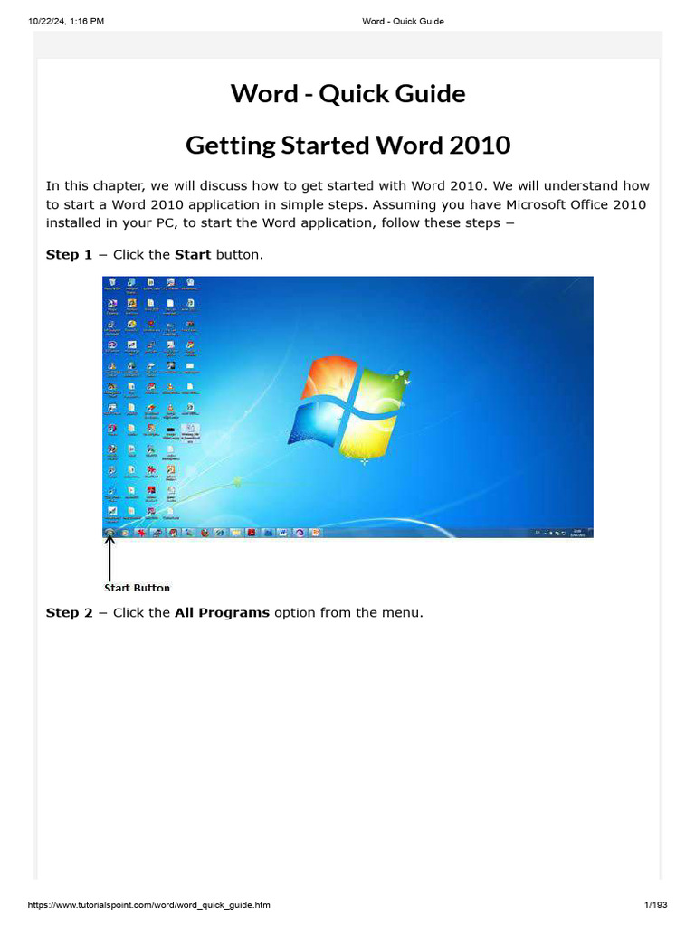 Word - Quick Guide | PDF | Microsoft Word | Computer File