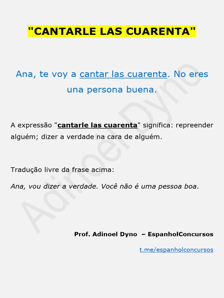 Significado de "Cantarle las Cuarenta" | PDF