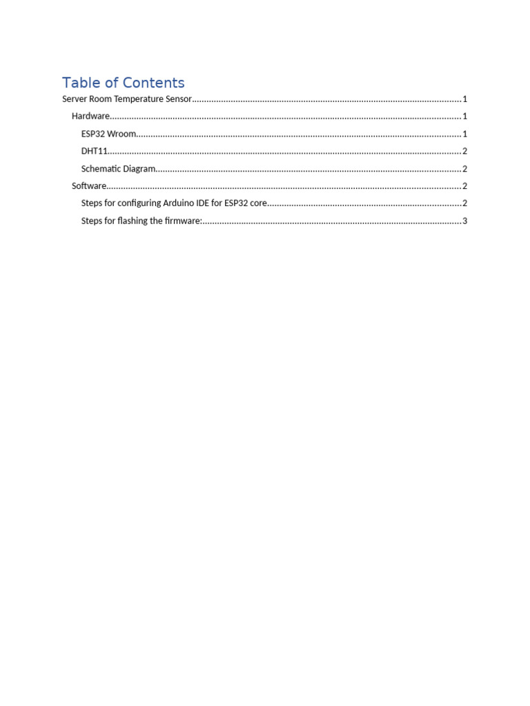 Server Room Sensor Technical Document | PDF | Arduino | Microcontroller