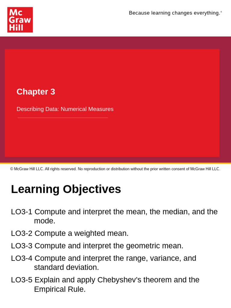 Lind 19e Chap003 PPT Accessible | PDF | Mean | Median