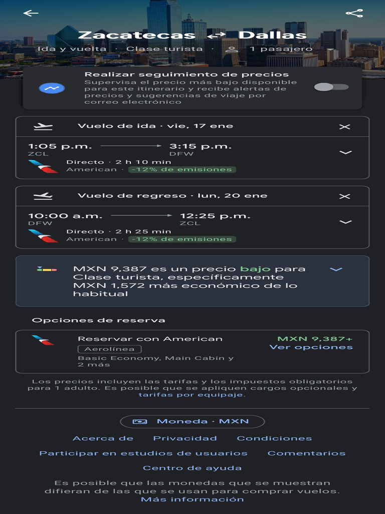 Ida y Vuelta A Dallas Google Flights | PDF