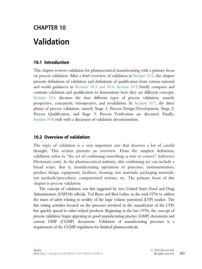 Chapter 10 Validation 2022 Quality | PDF | Verification And Validation | Systems Thinking