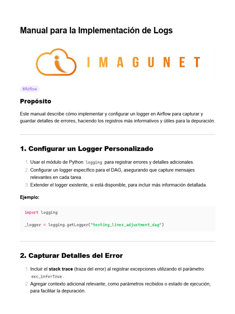 Manual para La Implementación de Logs | PDF | Desarrollo de software ...
