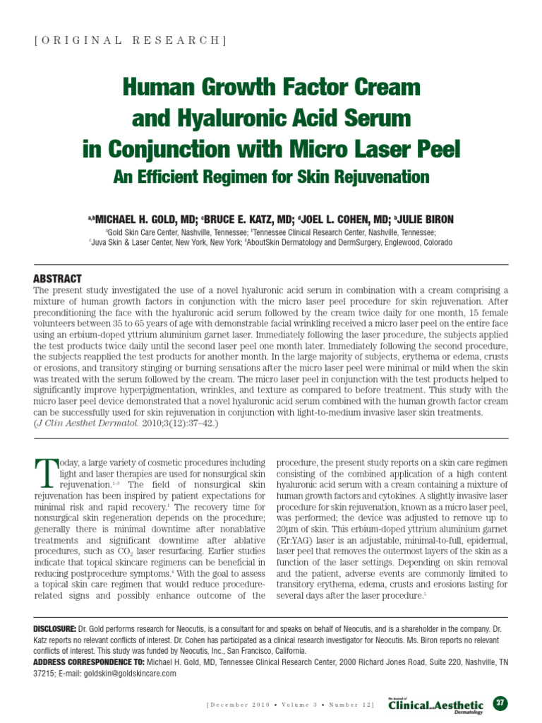 2 Human Growth Factor Cream | PDF | Medical Specialties | Clinical Medicine